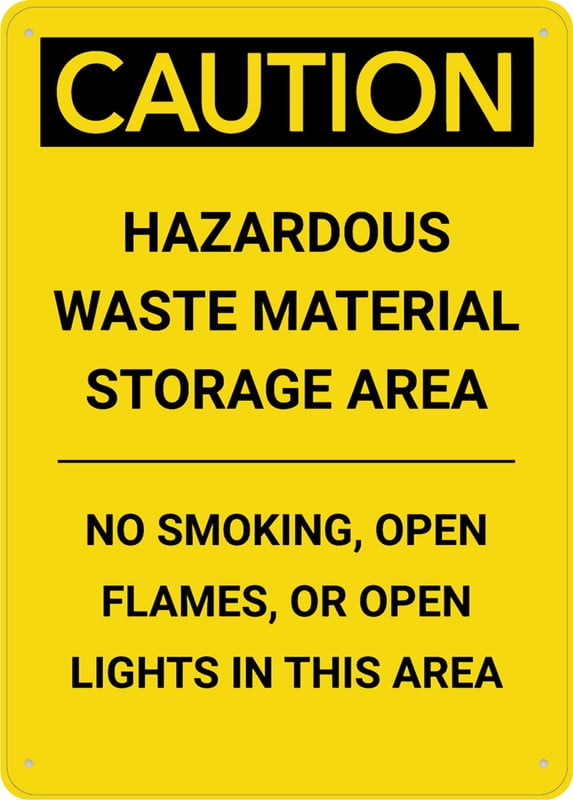 Caution Hazardous Waste Material Storage Area Portrait Sign Outdoor ...
