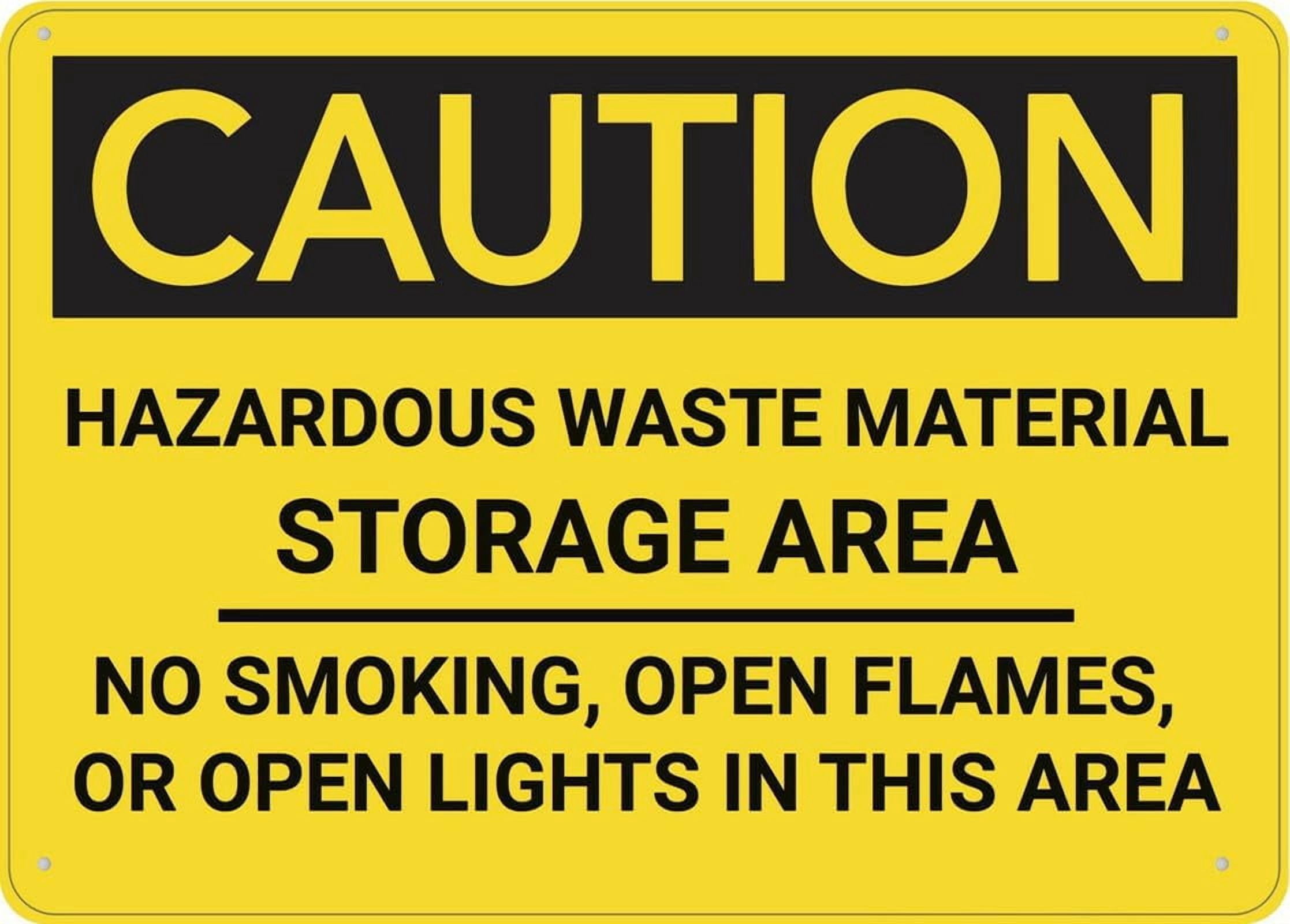 Caution Hazardous Waste Material Storage Area Sign 8X12 Inch Rust Free ...