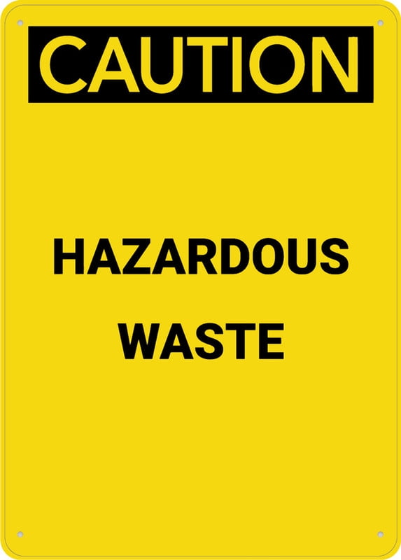 Caution Hazardous Waste Portrait Sign Metal 12X8 Inch Rust Free ...