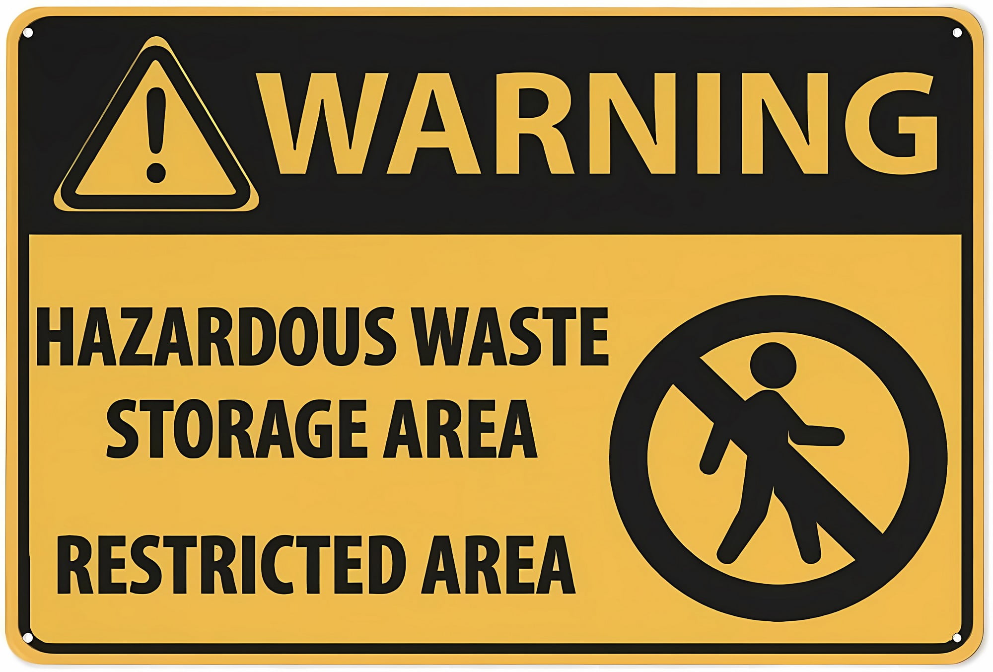 Caution Hazardous Waste Storage Restricted Area Sign - 12×8 Inches ...