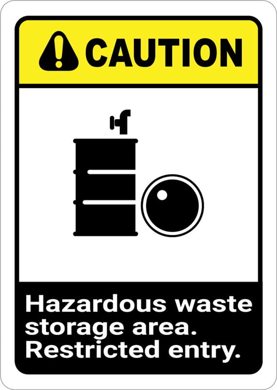 Caution Hazardous Waste Storage Restricted Sign Safety Restriction ...