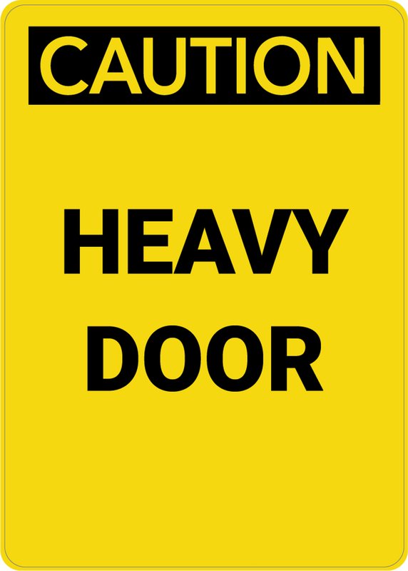 Caution Heavy Door Retro Aluminum Sign Metal Tin Sign Vintage Style ...