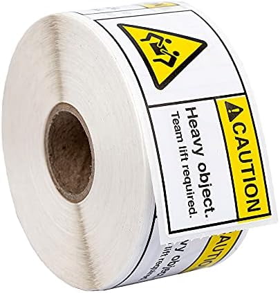 Caution - Heavy Object - Team Lift Required Pre-Printed Labels/Stickers ...