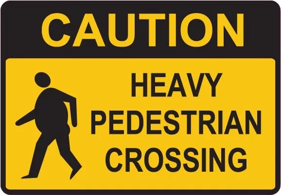 Caution Heavy Pedestrian Crossing Vinyl Window Decal Phone Decal Water ...