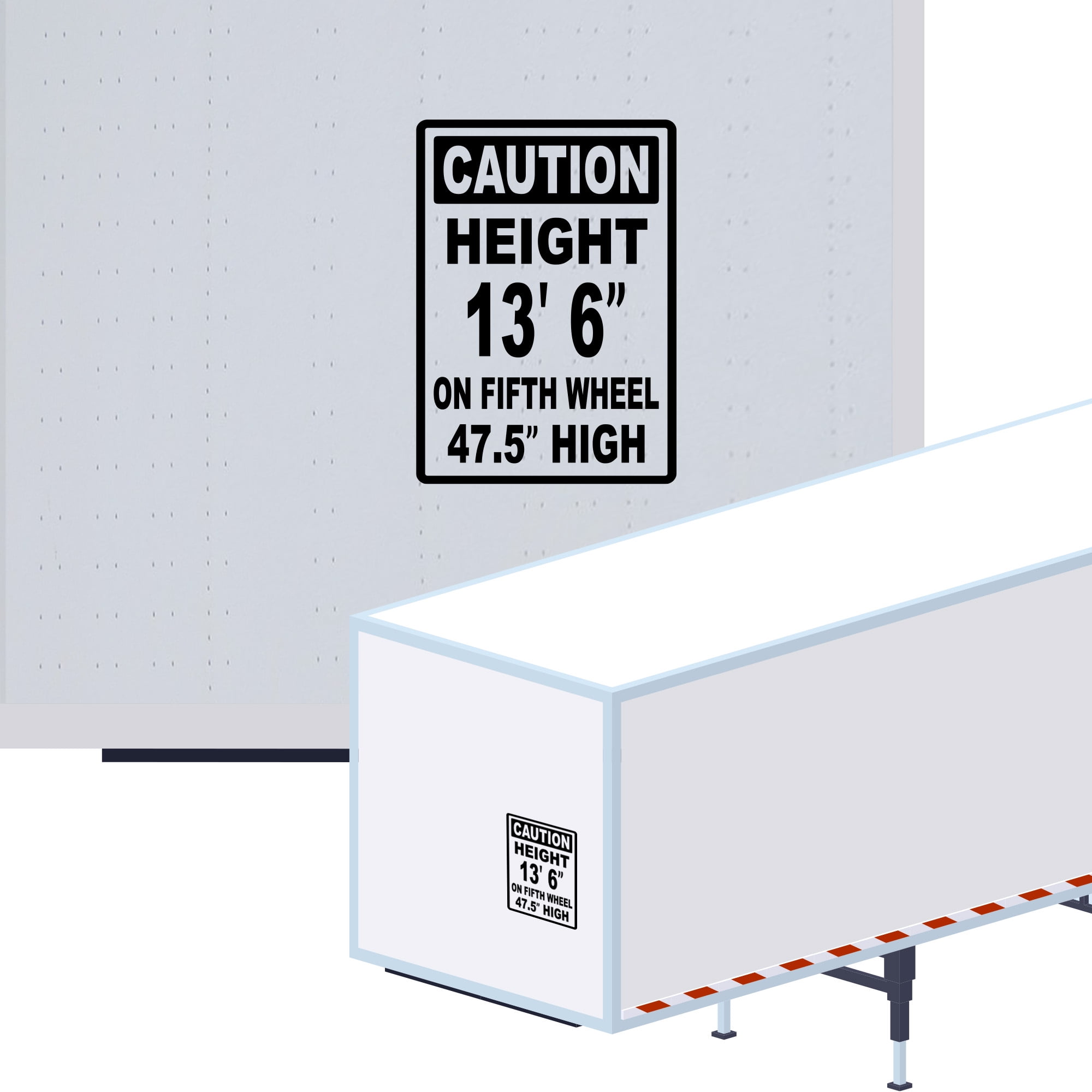 Caution Height 13'6" On Fifth Wheel 47.5" High Vinyl Decal Sticker ...
