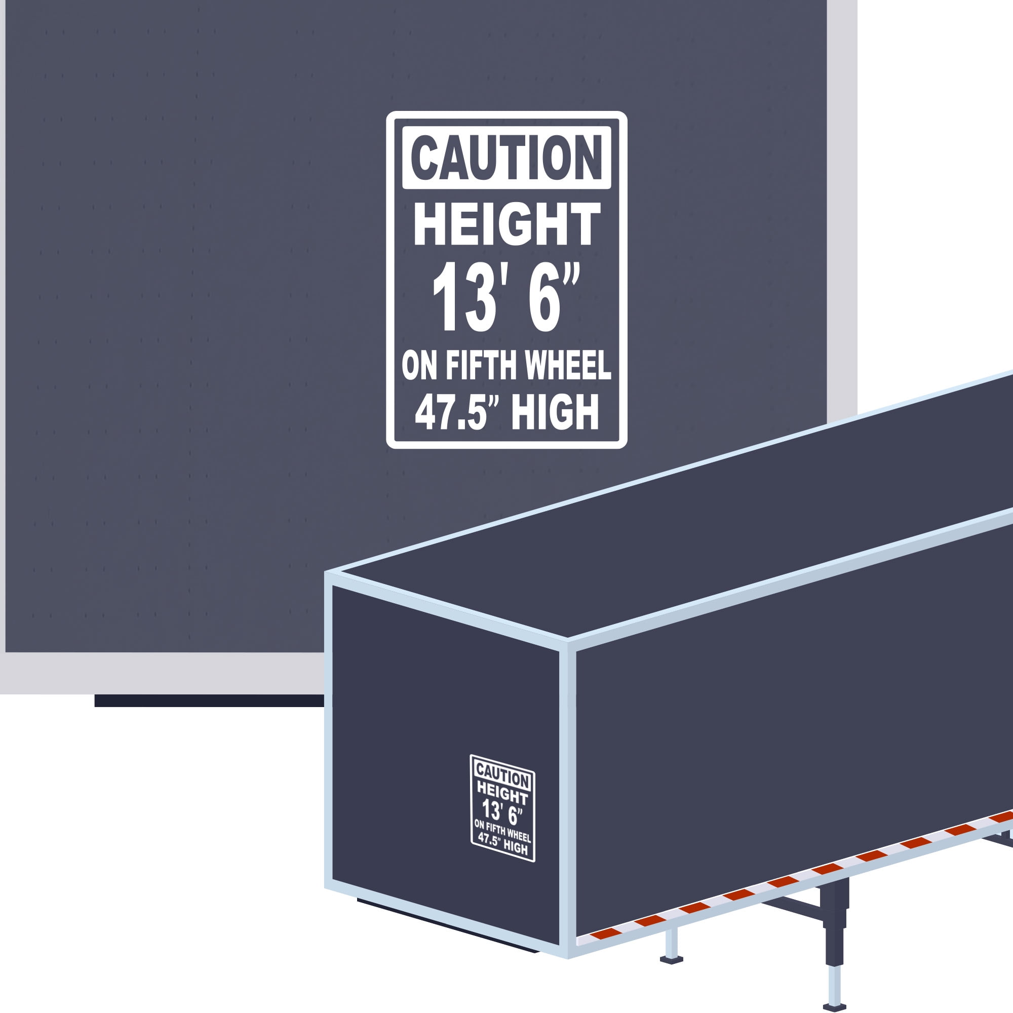Caution Height 13'6" On Fifth Wheel 47.5" High Vinyl Decal Sticker ...