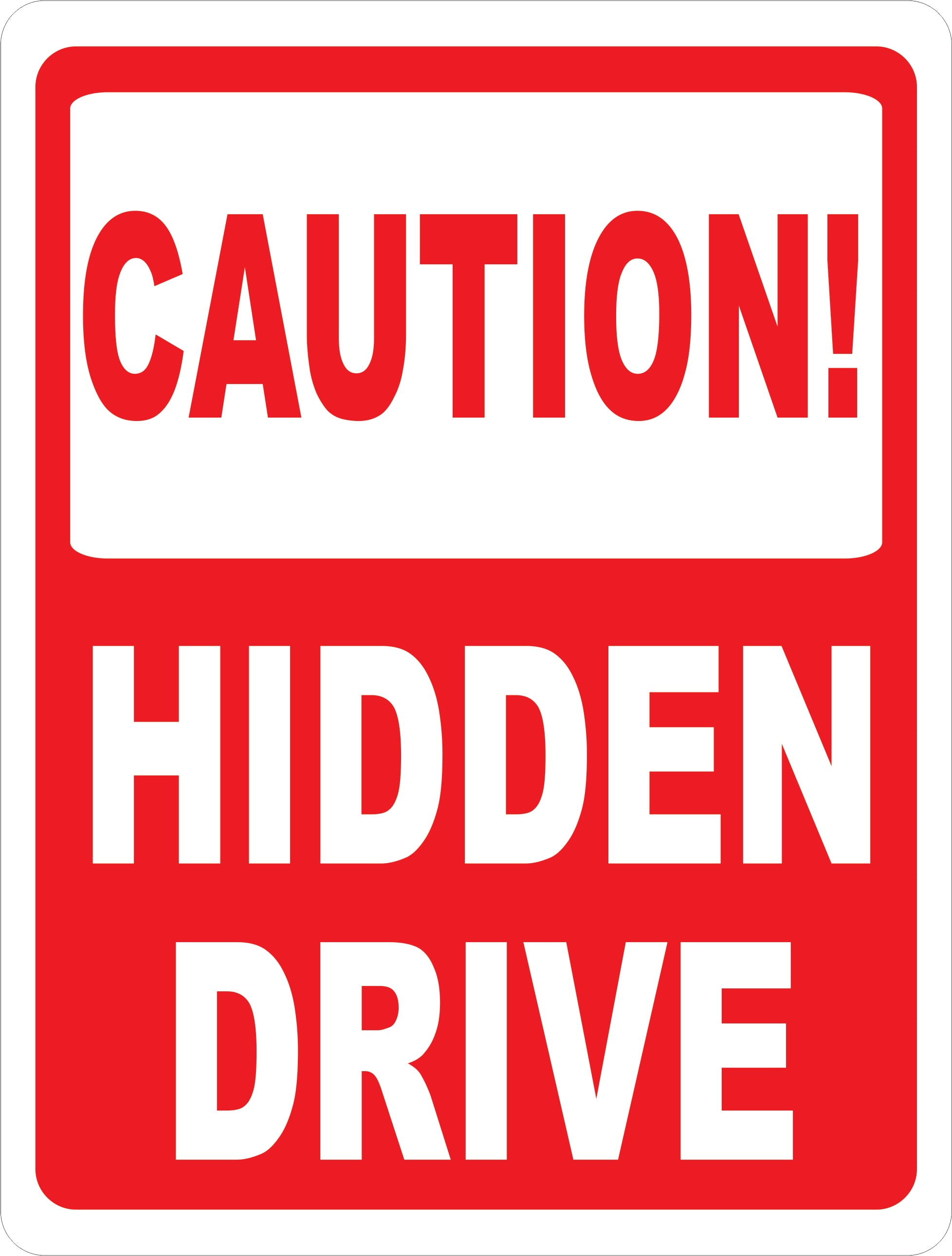Caution Hidden Drive Sign - Walmart.com