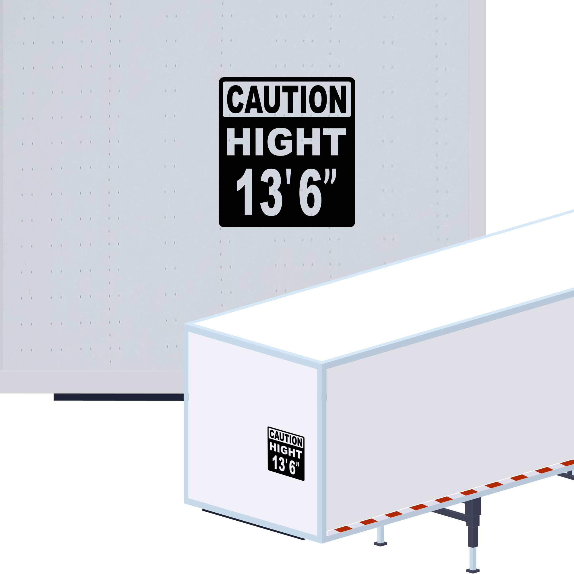 Caution High 13' 6" Vinyl Decal Sticker - Many Colors & Sizes - Height ...