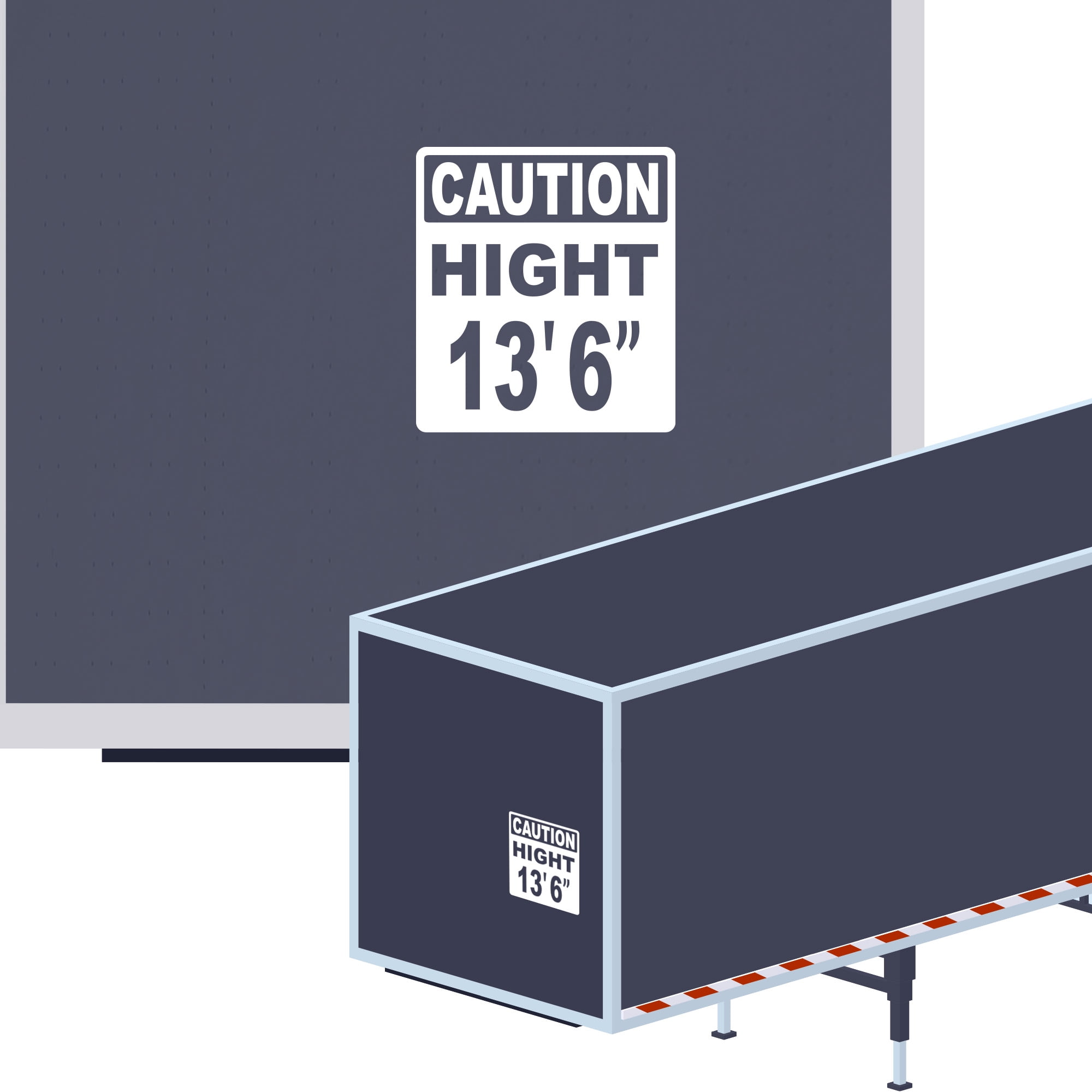 Caution High 13' 6" Vinyl Decal Sticker - Many Colors & Sizes - Height ...