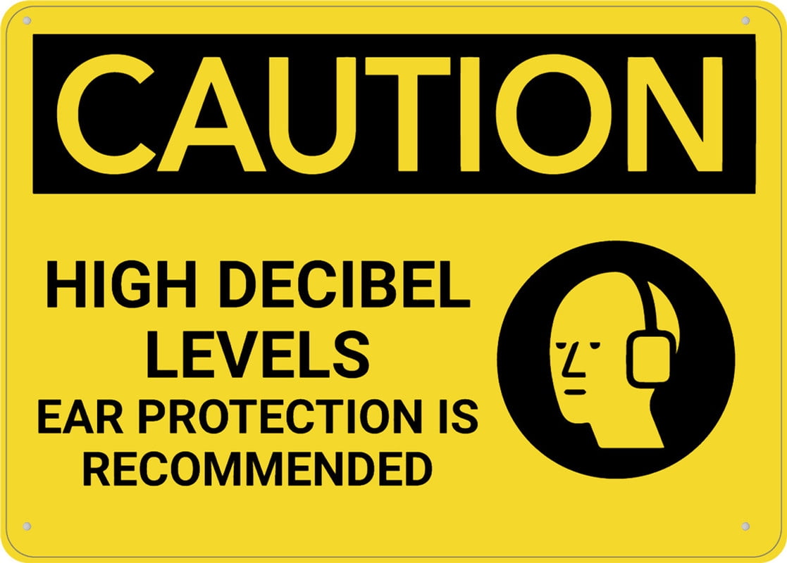 Caution High Decibel Levels Ear Protection Recommended Sign Signs ...