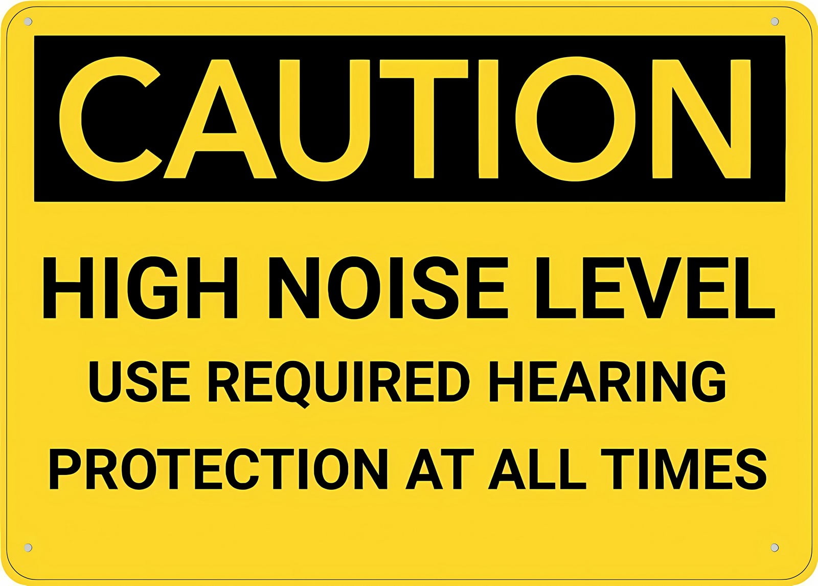 Caution High Noise Level Use Required Hearing Protection Sign 12 x 8 ...