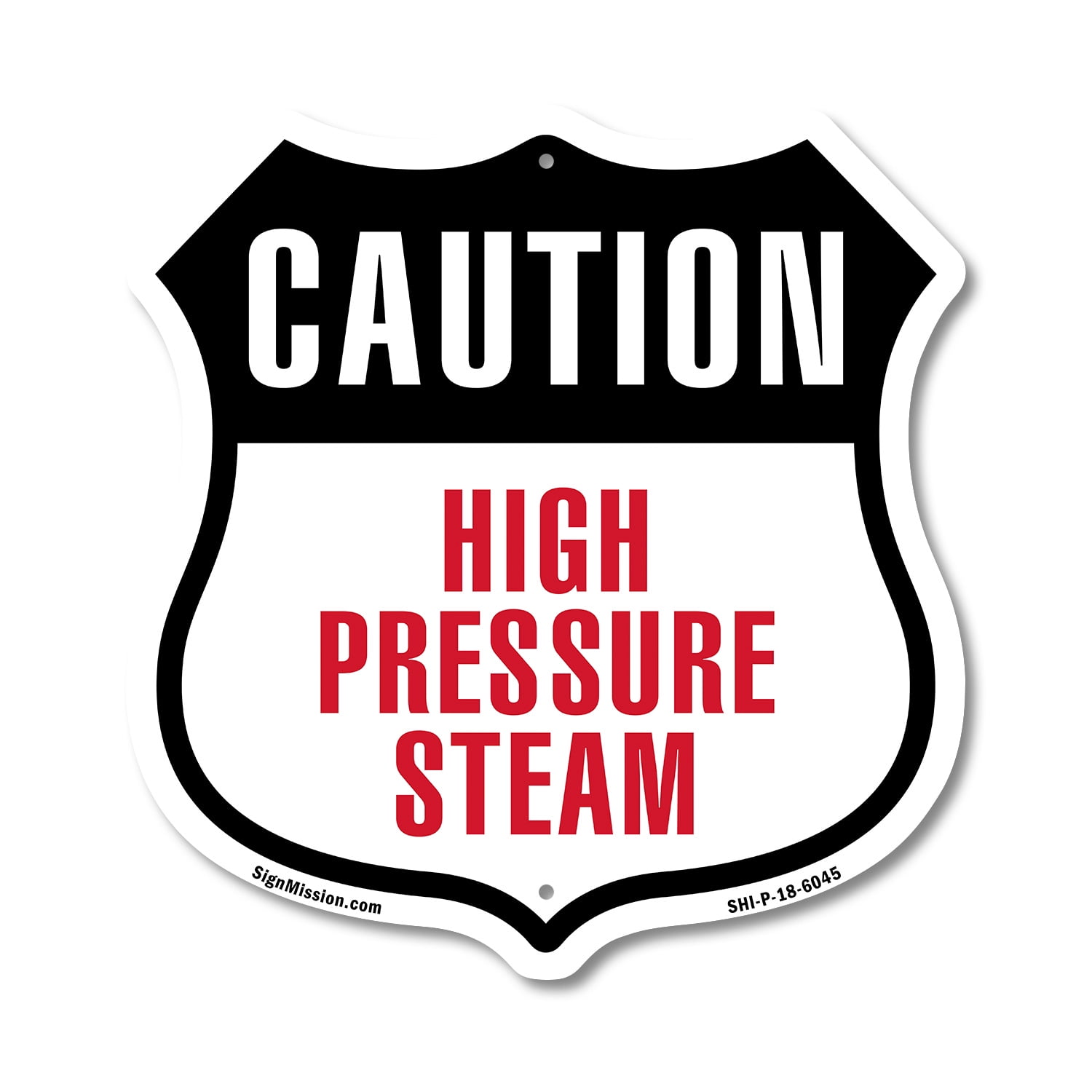 Caution High Pressure Steam (5 Pack) 12 inch X 12 inch Shield-Shaped ...