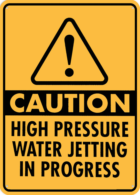 Caution High Pressure Water In Jetting Evarite Yellow A Frame Sign ...