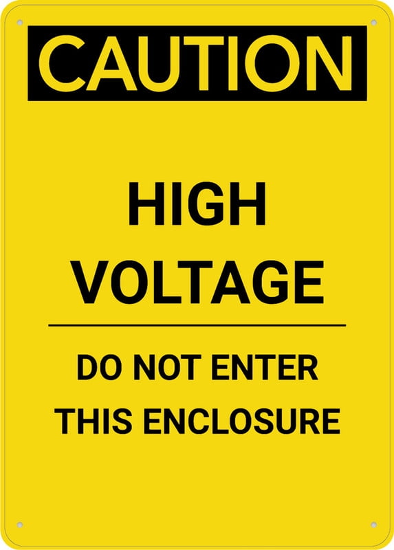 Caution High Voltage Do Not Enter This Enclosure Portrait Sign Metal ...