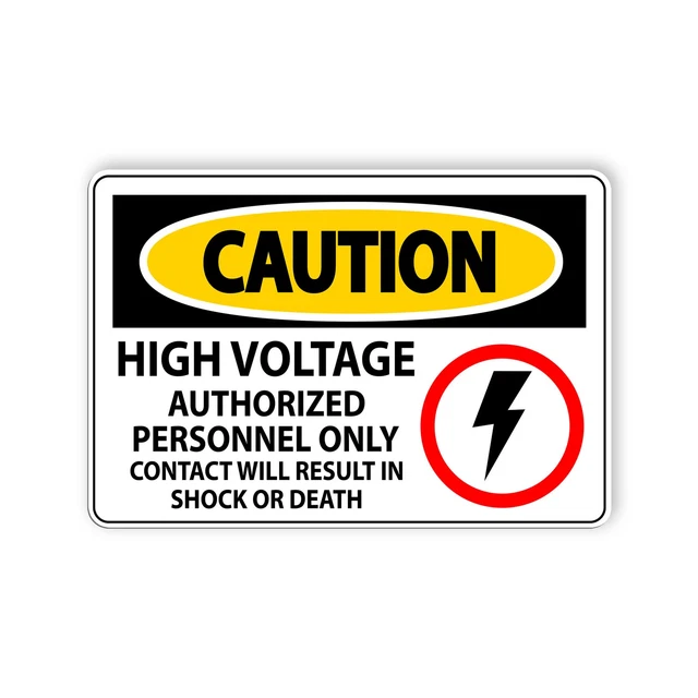 Caution High Voltage Stickers Shock Or Death Warning Eliectrician ...