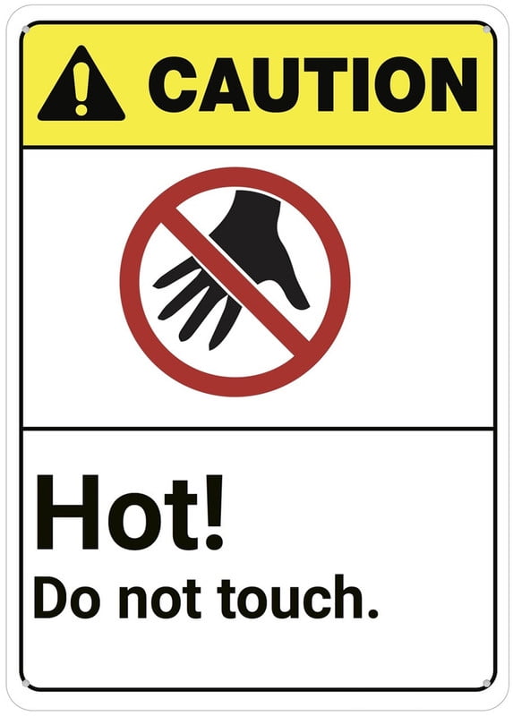Caution Hot Do Not Touch Sign 8"X12" Rust Free Aluminum Signs Outdoor ...