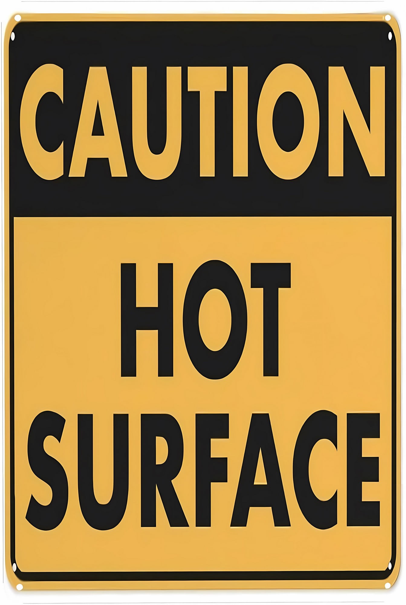 Caution Hot Landscape Sign - 8"x12" Vintage Metal Warning Sign, Retro ...