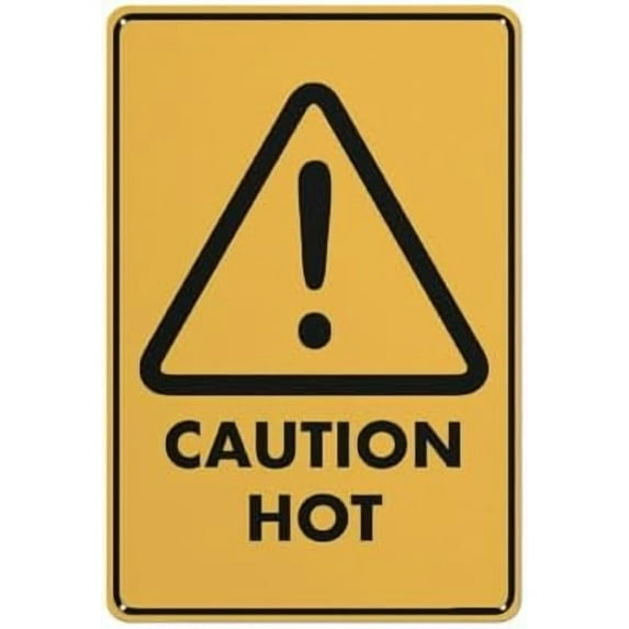 Caution Hot Sign Signs Outdoor, Uv Printed Aluminum 12 X 8 In ...