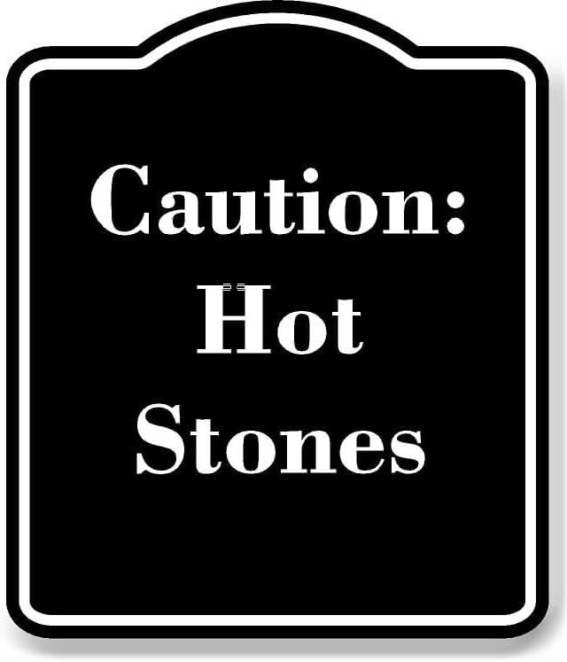 Caution Hot Stones BLACK Aluminium Composite Sign 8.5''x10'' - Walmart.com