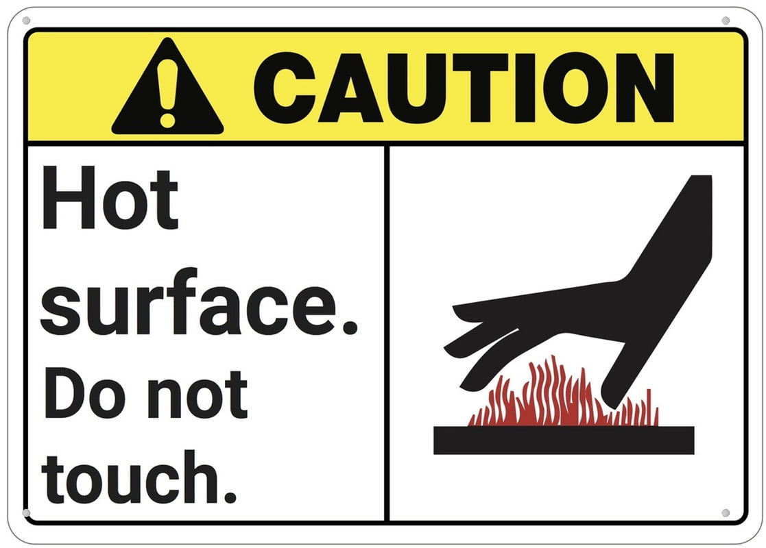 Caution Hot Surface Do Not Touch Sign Metal Signs 12X8 Inch Rust Free ...