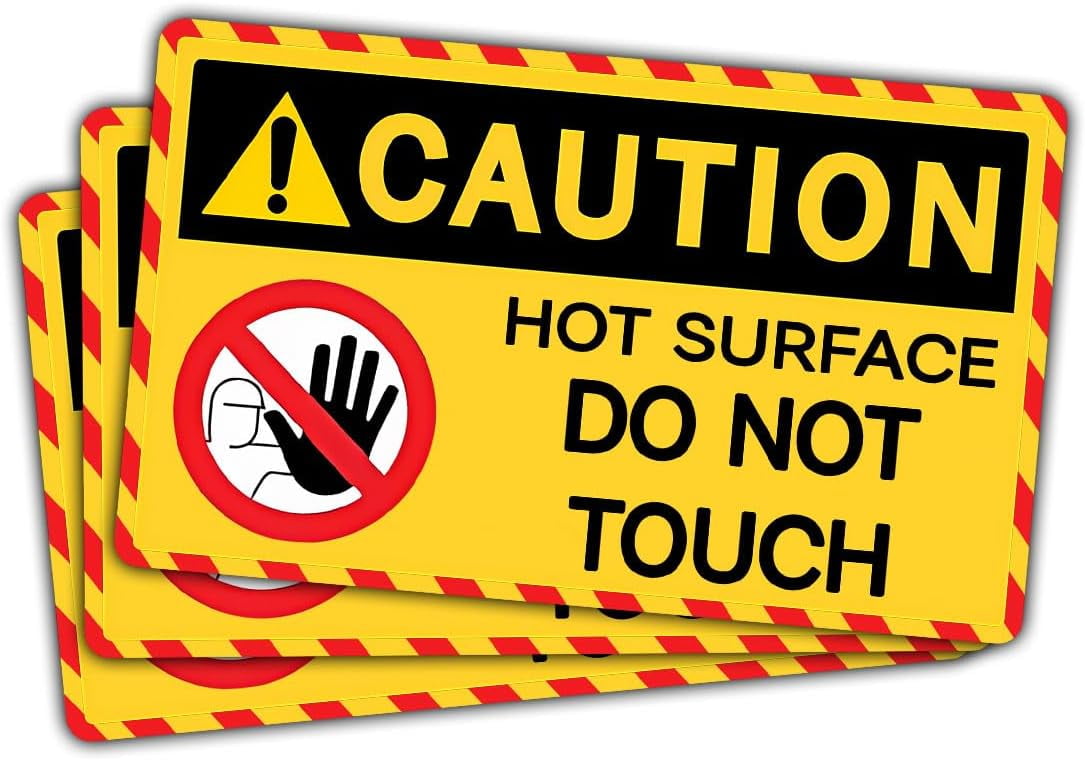 Caution Hot Surface Do Not Touch Sticker Decal, Caution Hot Surface ...