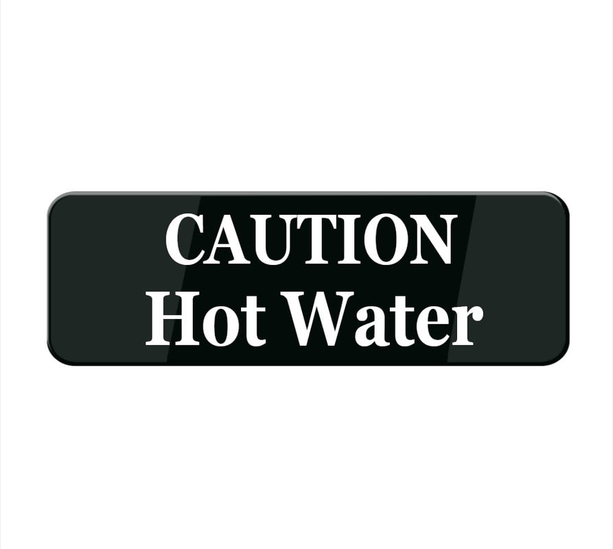 Caution Hot Water Sign Stickers, 10X3 Inch Acrylic Plaque With Strong ...
