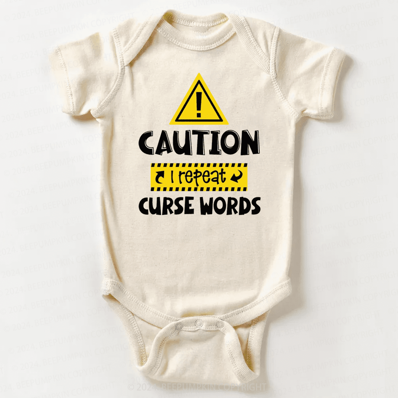 Caution I Repeat Curse Words Baby Bodysuit Cute Baby Onesie, Baby ...