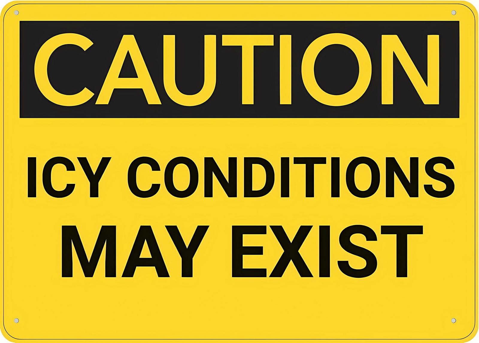 Caution ICY Conditions May Exist Metal Sign 12 x 8 Inches - Rustproof ...