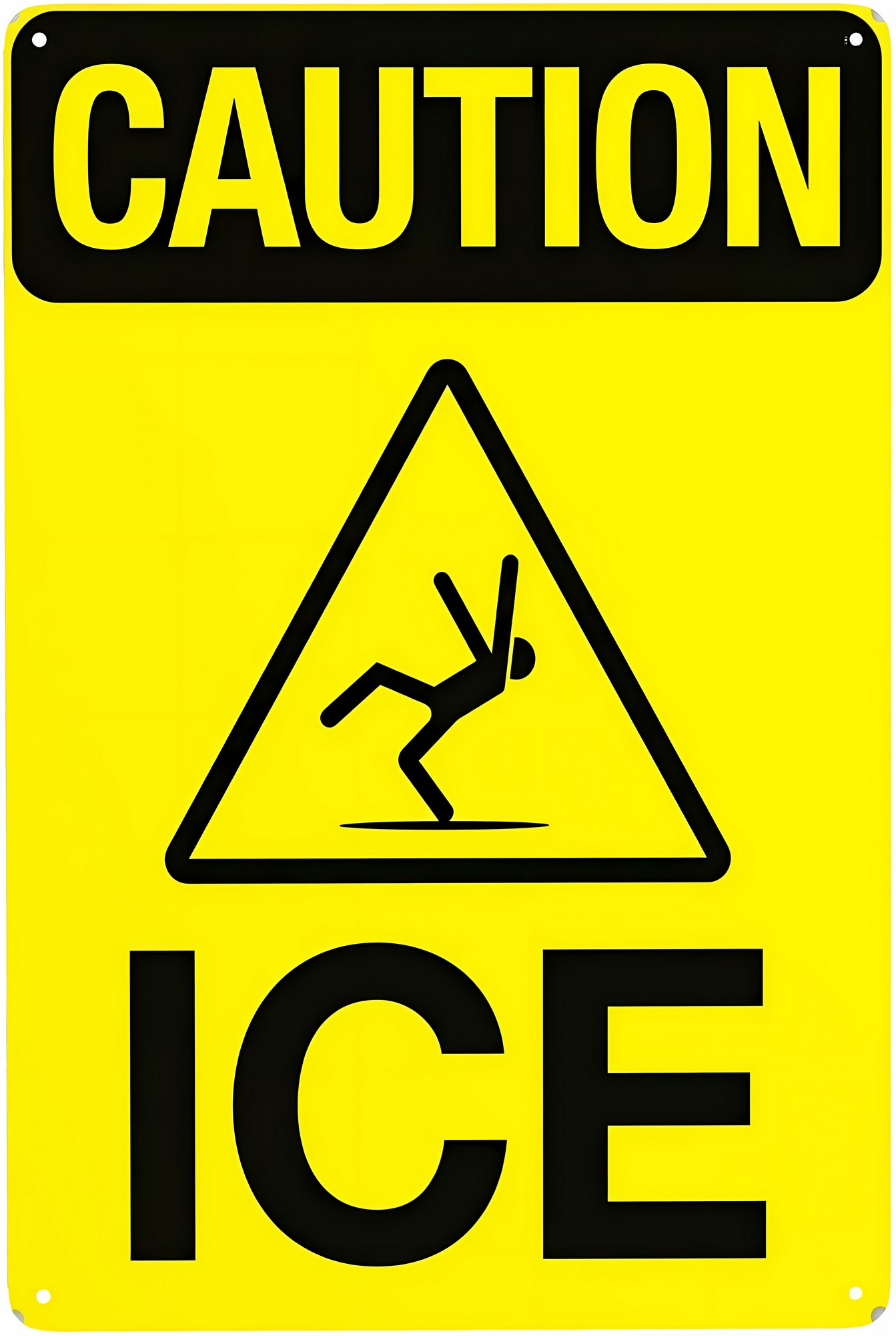 Caution Ice with Symbol Tin Sign - 8