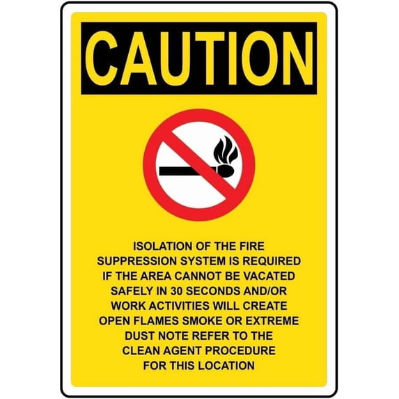 Caution Isolation of The Fire Metal Tin Sign 8x12 Inch with Symbol No ...