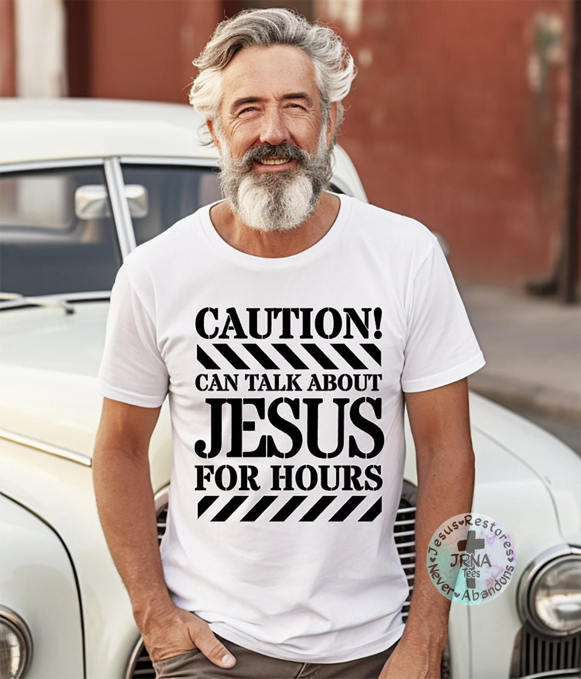 Caution Jesus T-Shirt: Christian Apparel, Pastor - Walmart.com