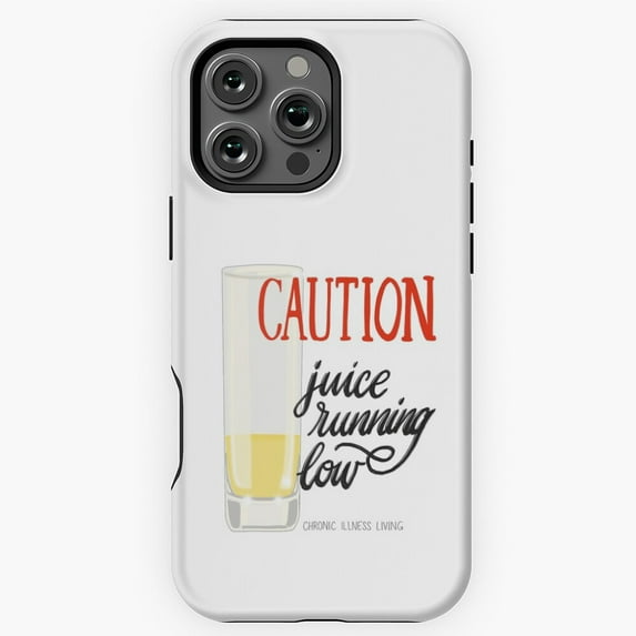Caution Juice Running Low Funny Phone Case for iPhone 16 15 14 13 12 11 ...