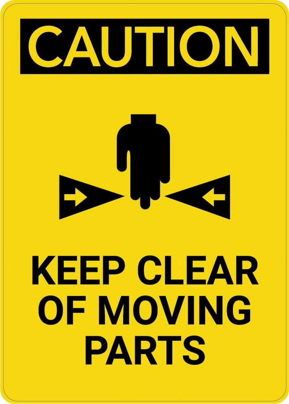 Caution Keep Clear Of Moving Parts With Graphic Retro Metal Tin Signs ...