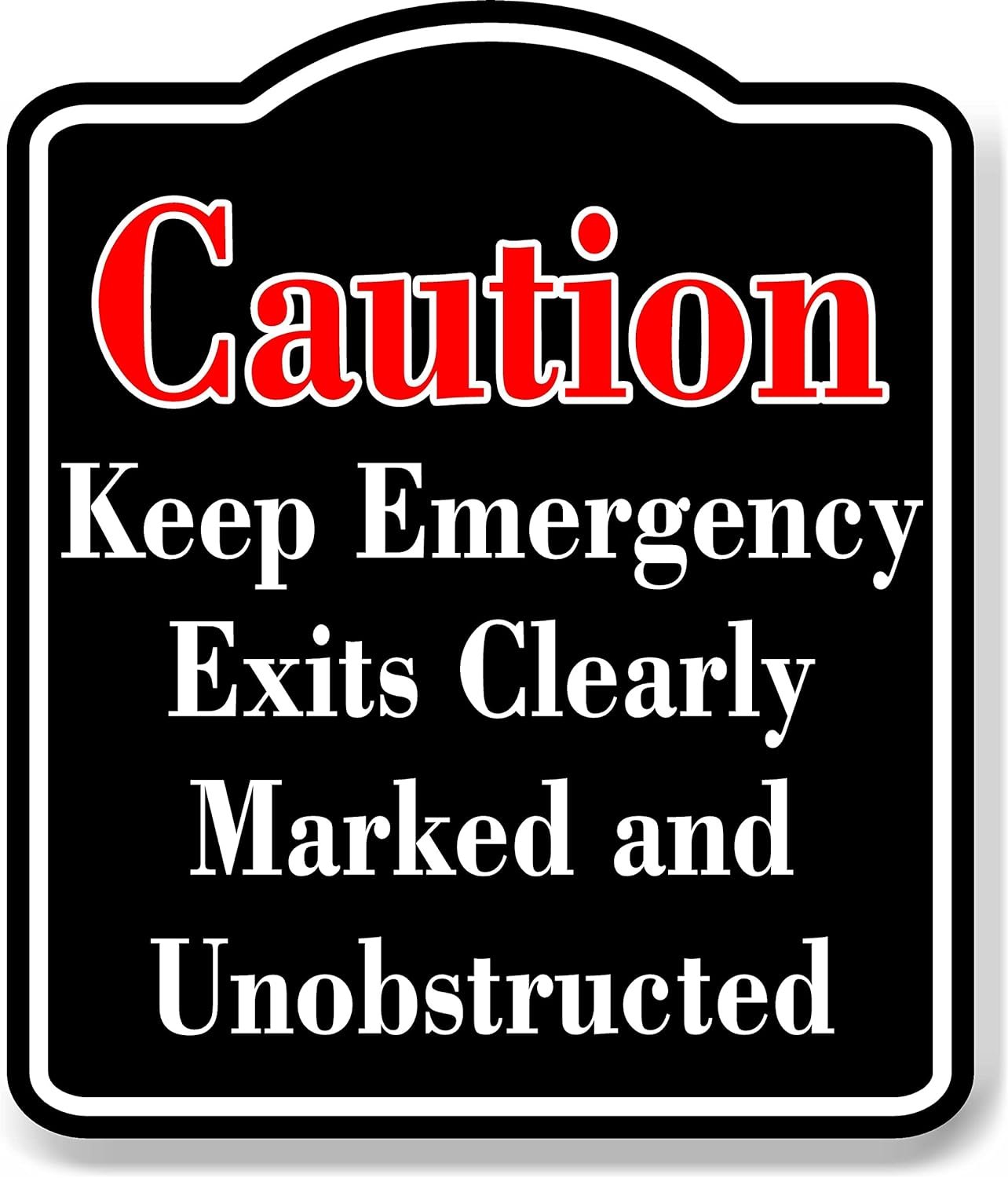 Caution Keep Emergency Phone Numbers Visible Red BLACK Aluminum ...