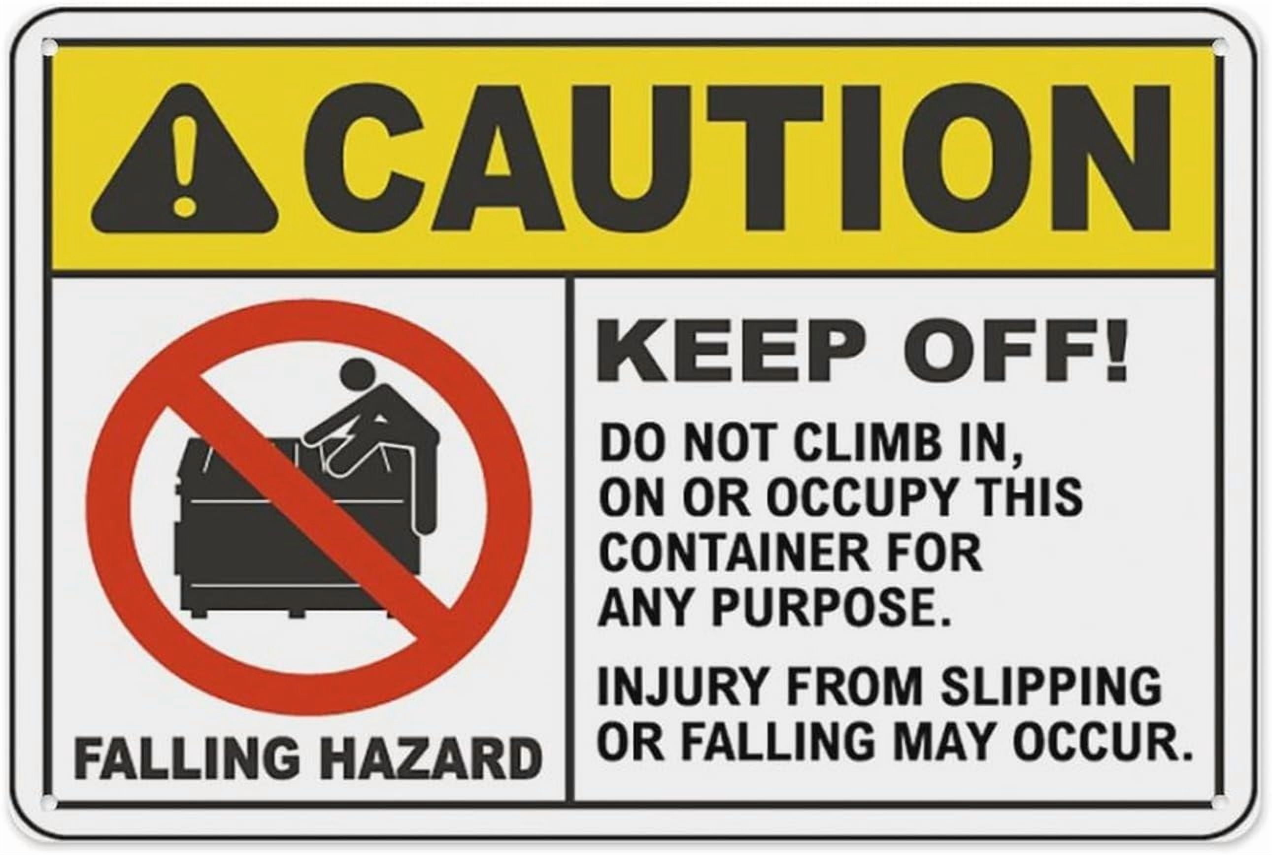 Caution Keep Off Do Not Climb Sign 8"x12" - Aluminum Tin Warning for ...