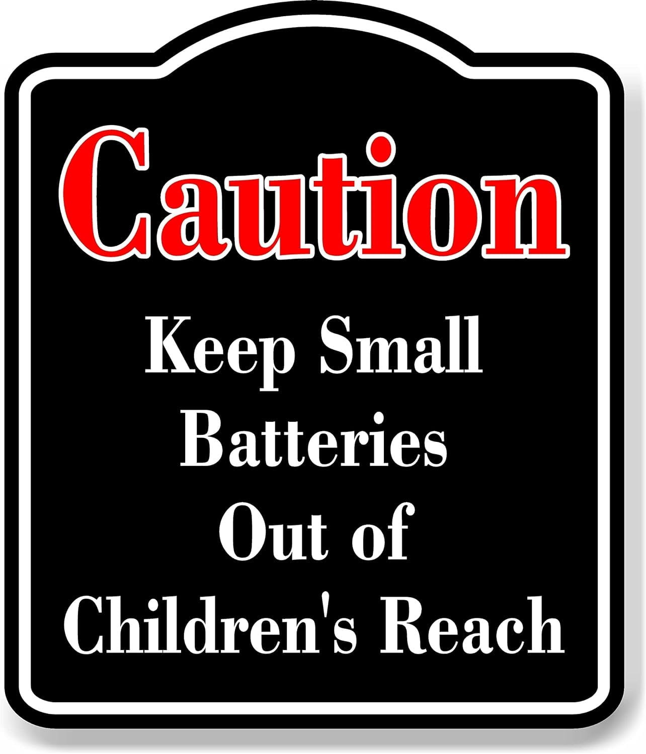 Caution Keep Sharp Objects Out of Reach Red BLACK Aluminum Composite ...