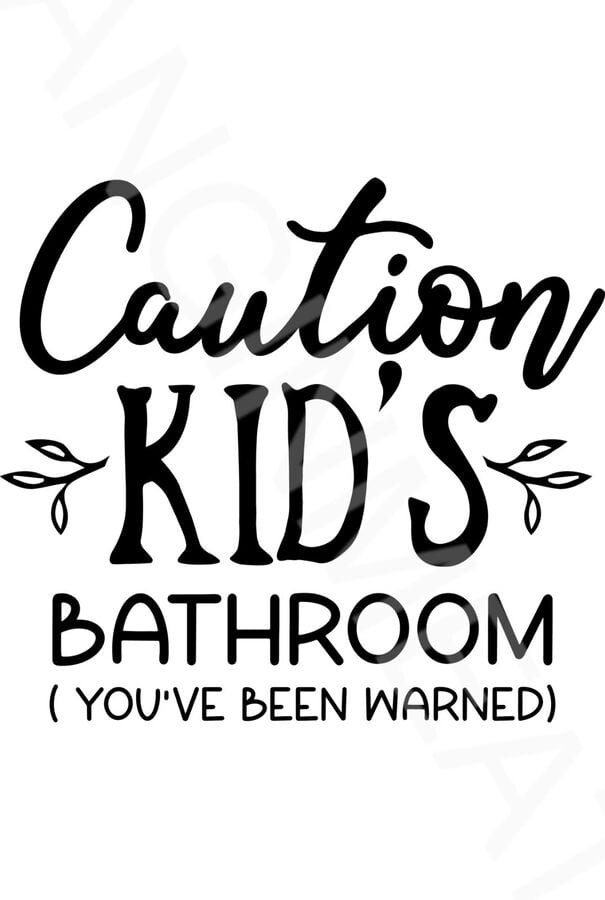 Caution Kids Bathroom Funny Bathroom Sign Metal Size: 16 x 12 Inch ...