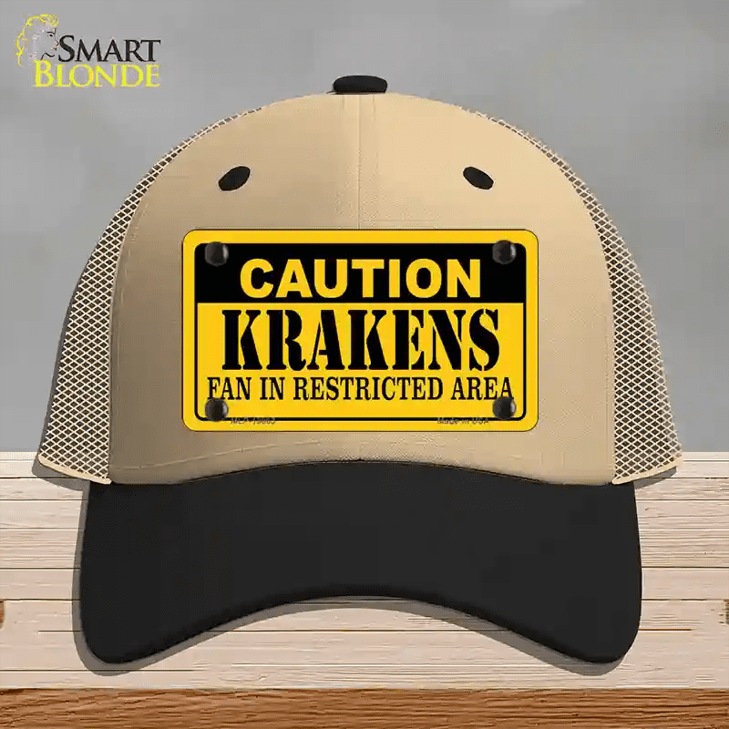 Caution Krakens Novelty License Plate Hat Tag Mesh Khaki|Black ...