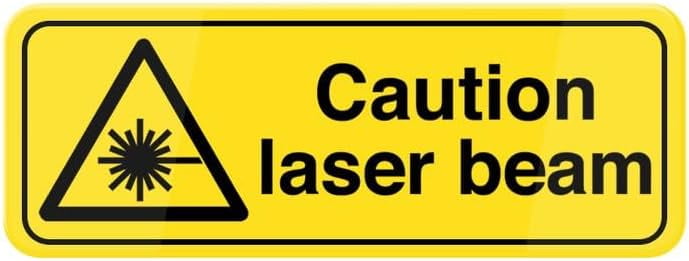Caution Laser Beam Warning Wall Or Door Sign- Yellow Acrylic Sign For ...