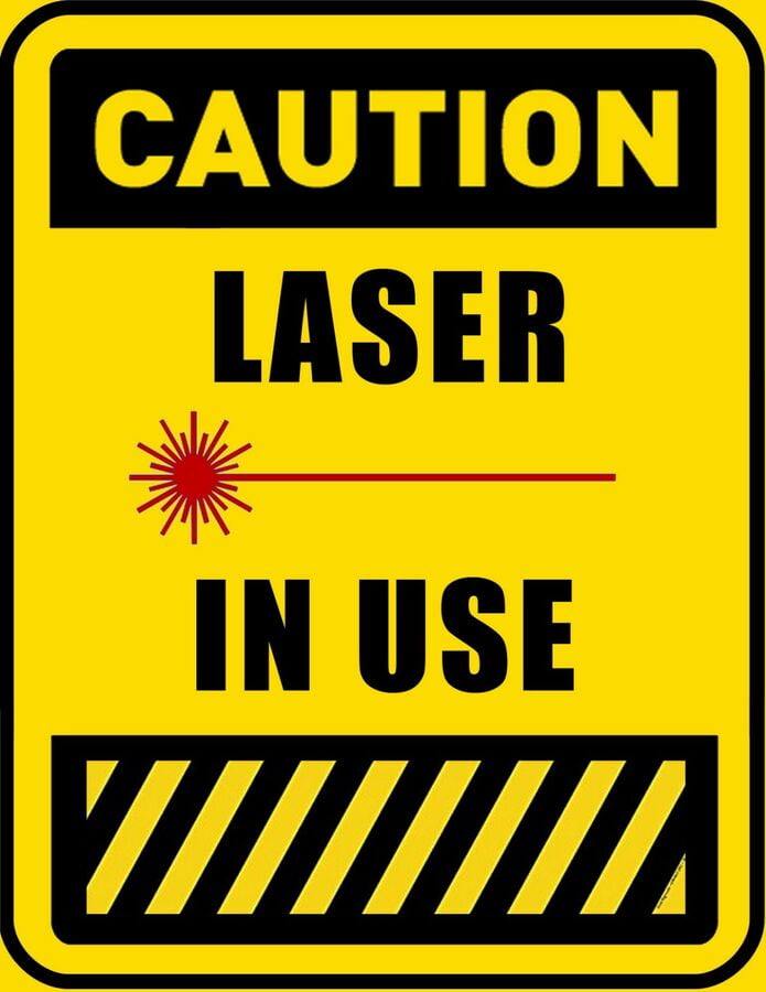 Caution Laser In Use Metal Sign Size: 16 x 12 Inch - Walmart.com