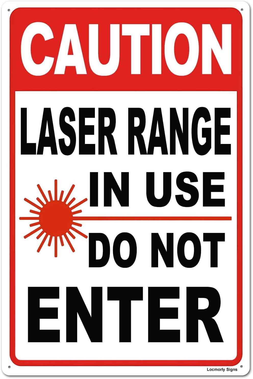 Caution Laser Range in Use Do Not Enter Sign Metal Tin Sign 8x12inch ...