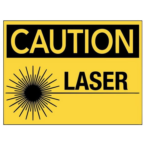 Caution Laser Safety Sign Metal Wall Sign Size: 16 x 12 Inch - Walmart.com