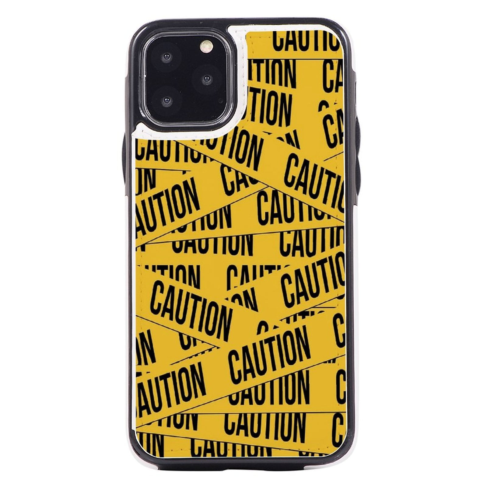 Caution Leather Wallet Case for iPhone 16 15 14 13 12 11 Pro Max Wallet ...