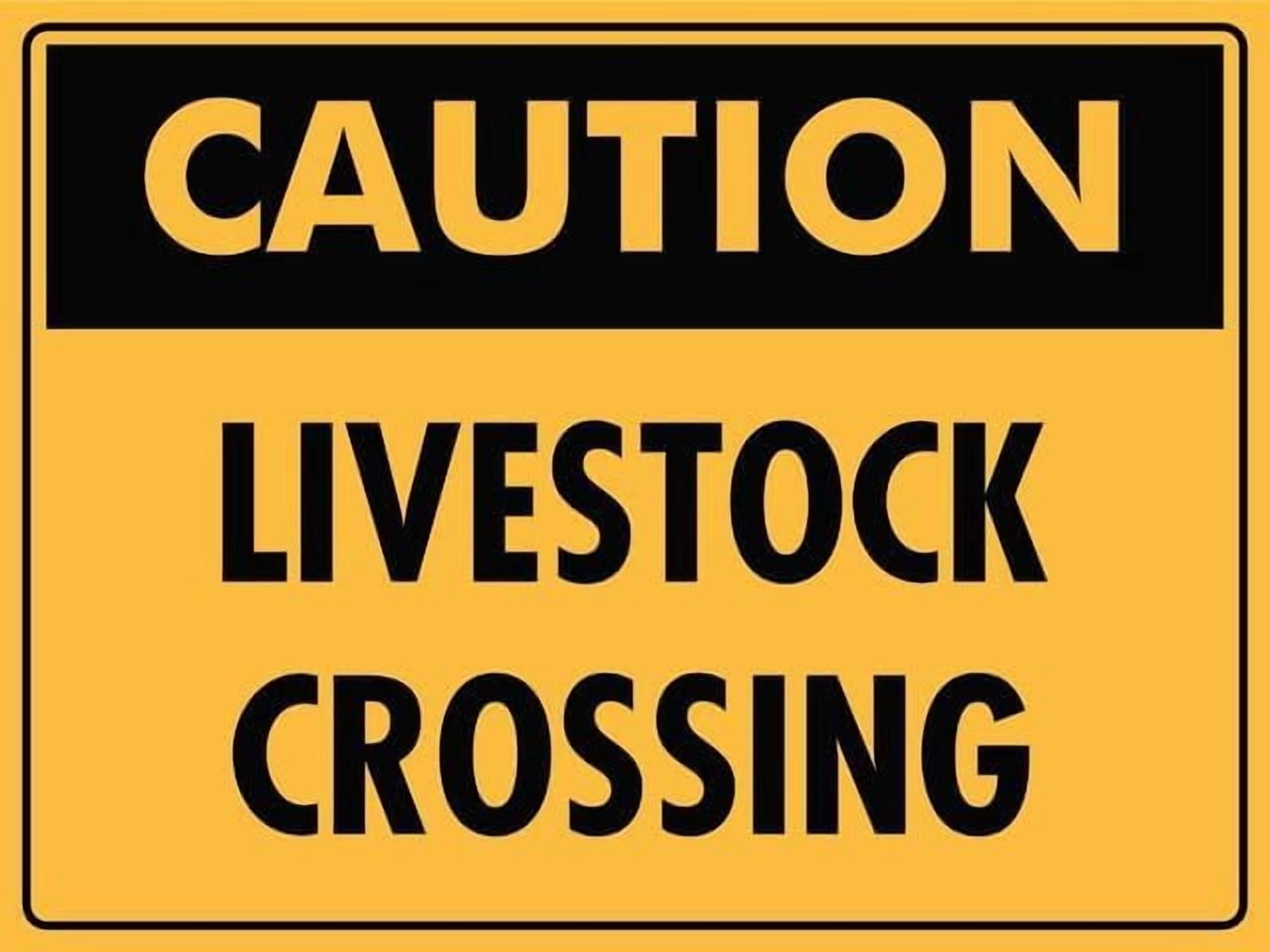 Caution Livestock Crossing Metal Tin Signs 12X8 Inch For Shop Yard Man ...