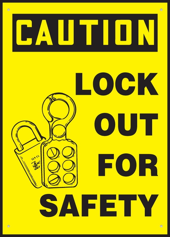 Caution Lockout Tagout Label Lock Out For Safety 12”X8” Metal Signs ...