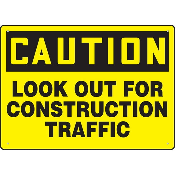 Caution Look Out For Construction Traffic Signs Outdoor, Uv Printed ...
