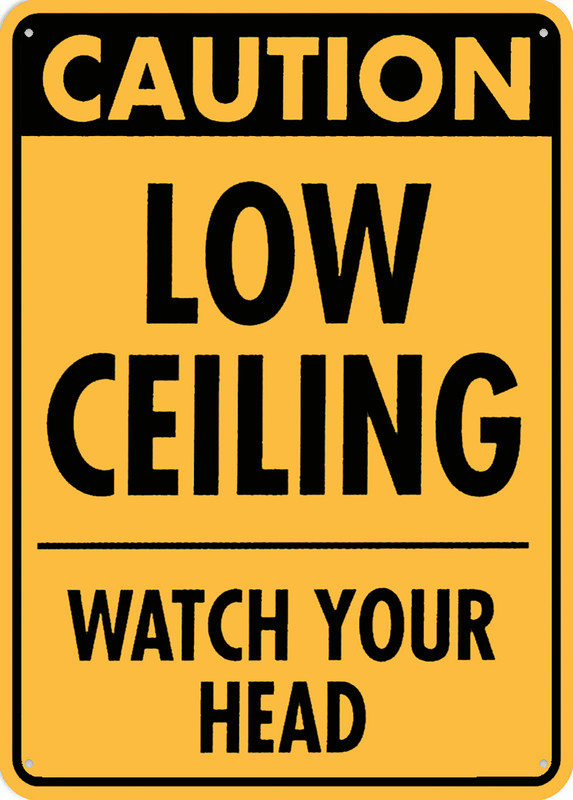 Caution Low Ceiling Evarite Yellow A Frame Sign Outdoor Metal Sign - 12 ...