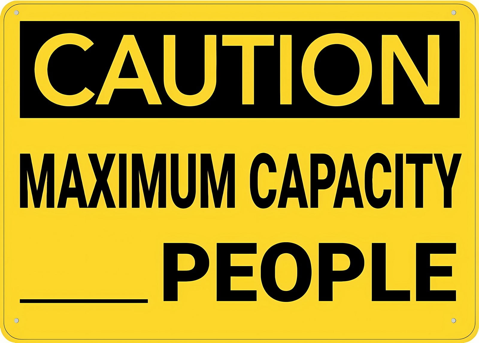 Caution Maximum Capacity People Metal Sign 12 x 8 Inches - Rust-Free ...