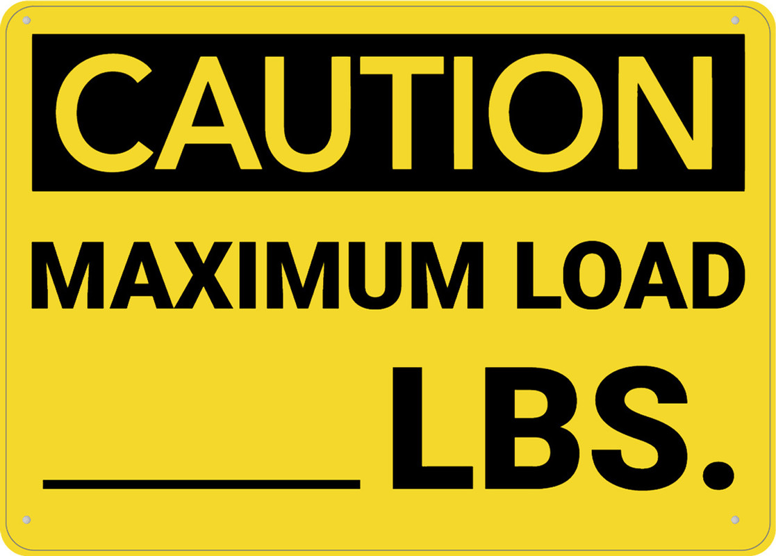 Caution Maximum Load Sign 8X12 Inch Rust Free Aluminum Easy To Read ...