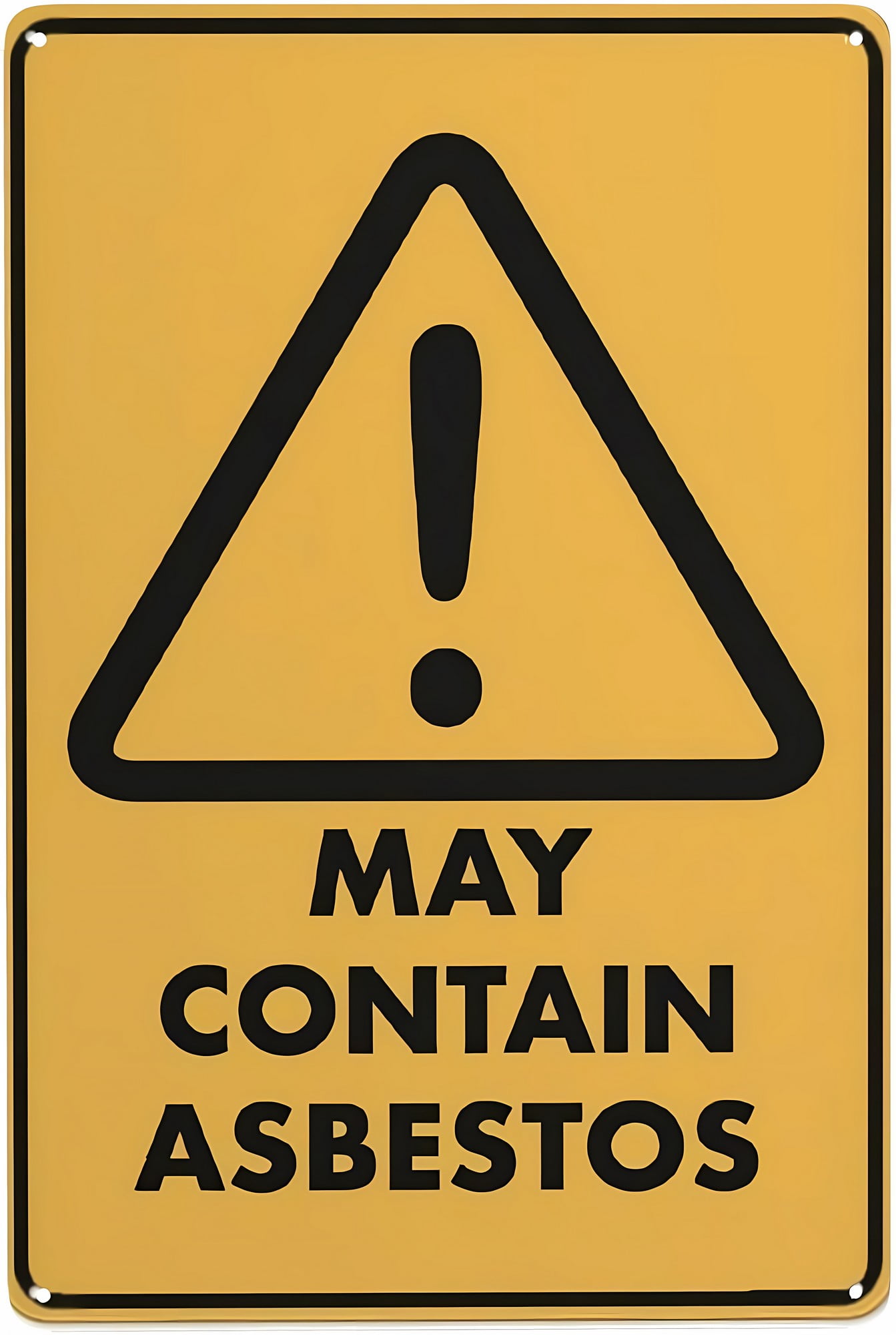 Caution May Contain Asbestos Sign - 8"x12" Vintage Metal Warning Sign ...